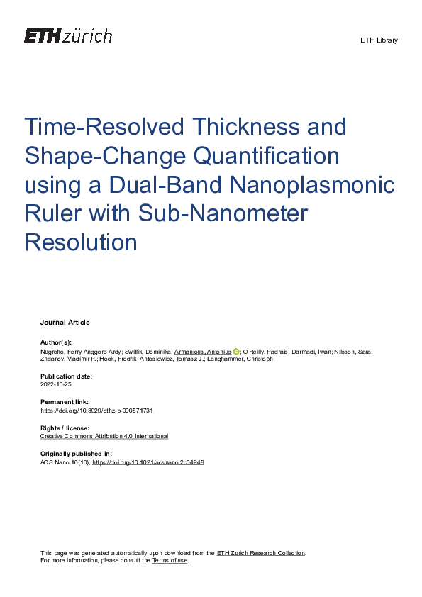 (PDF) Time-Resolved Thickness and Shape-Change Quantification using a ...