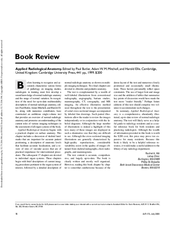(PDF) Applied Radiological Anatomy
