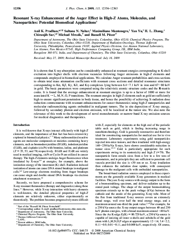 (PDF) Resonant X-ray Enhancement of the Auger Effect in High- Z Atoms ...