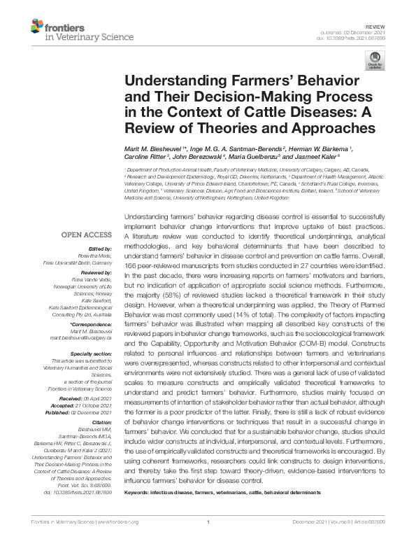 (PDF) Understanding Farmers' Behavior and Their Decision-Making Process ...