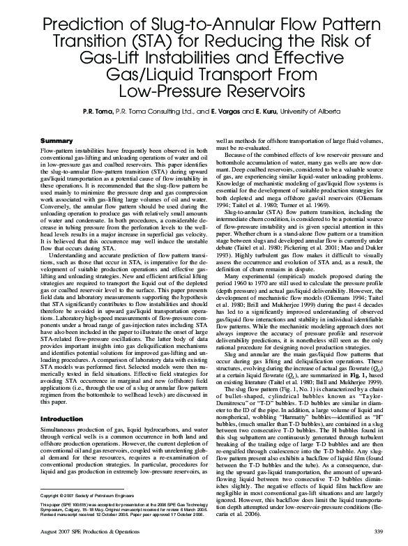 (PDF) Prediction of Slug-to-Annular Flow Pattern Transition (STA) for ...