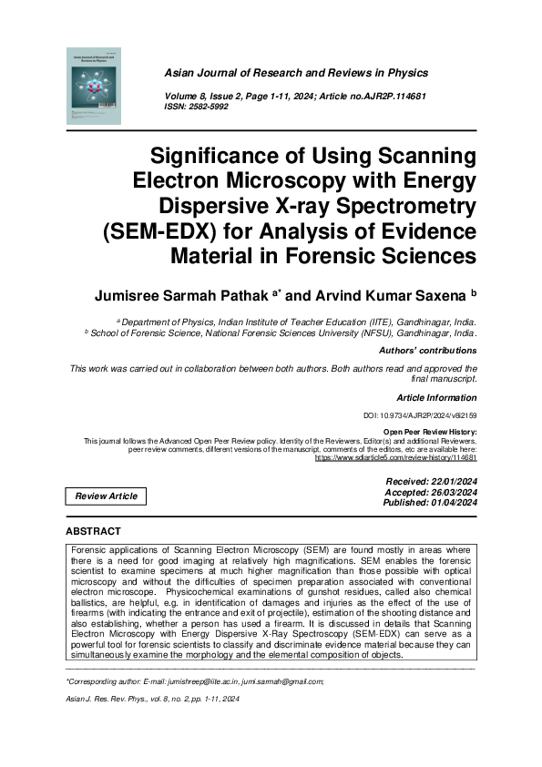 (PDF) Significance of Using Scanning Electron Microscopy with Energy Dispersive X-ray ...