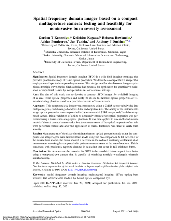 (PDF) Spatial frequency domain imager based on a compact multiaperture ...