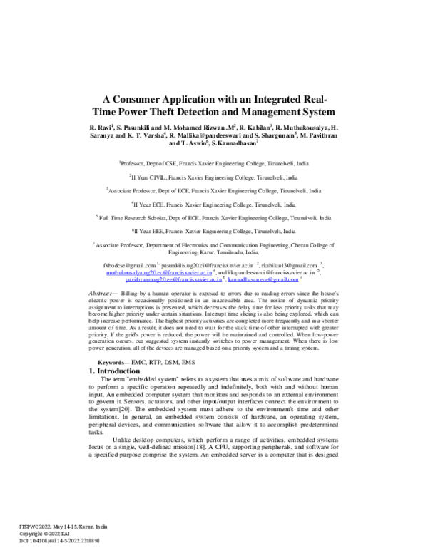 (PDF) A Consumer Application with An Integrated Real-Time Power Theft ...