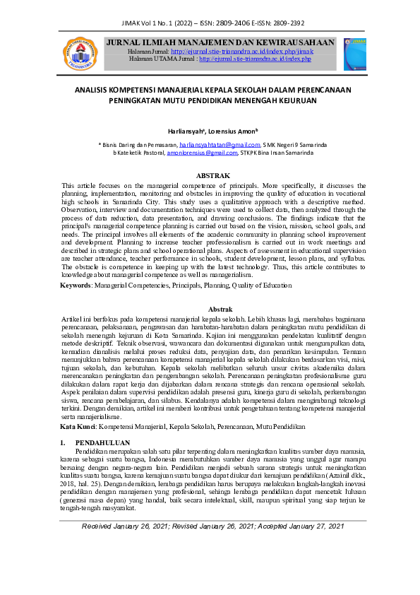 (PDF) Analisis Kompetensi Manajerial Kepala Sekolah dalam Perencanaan Peningkatan Mutu ...