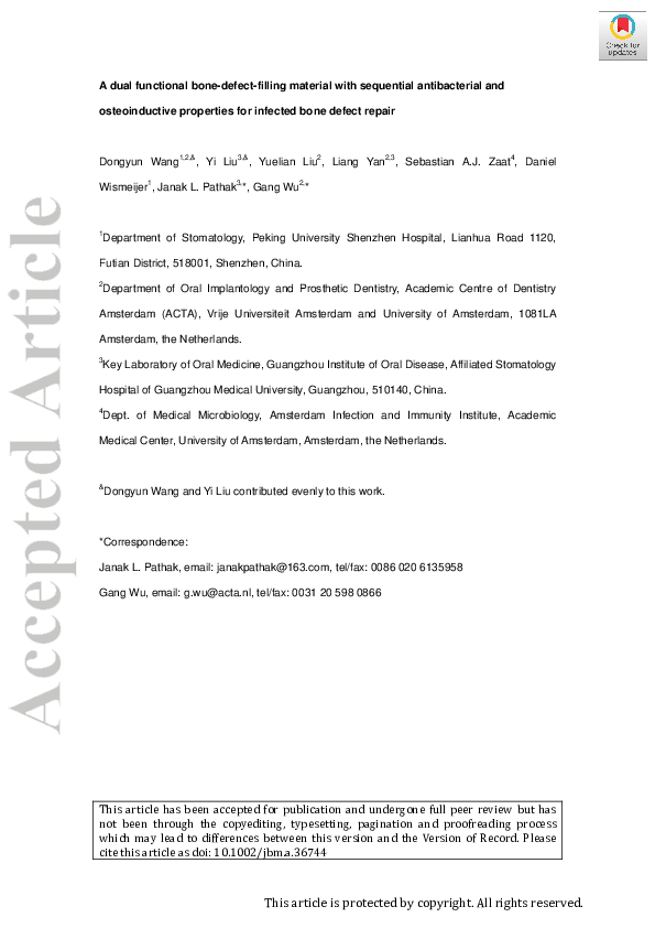 (PDF) A dual functional bone‐defect‐filling material with sequential ...