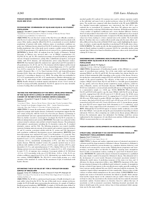 (PDF) EQ2 Testing the Performance of the Newly Developed Version of the ...