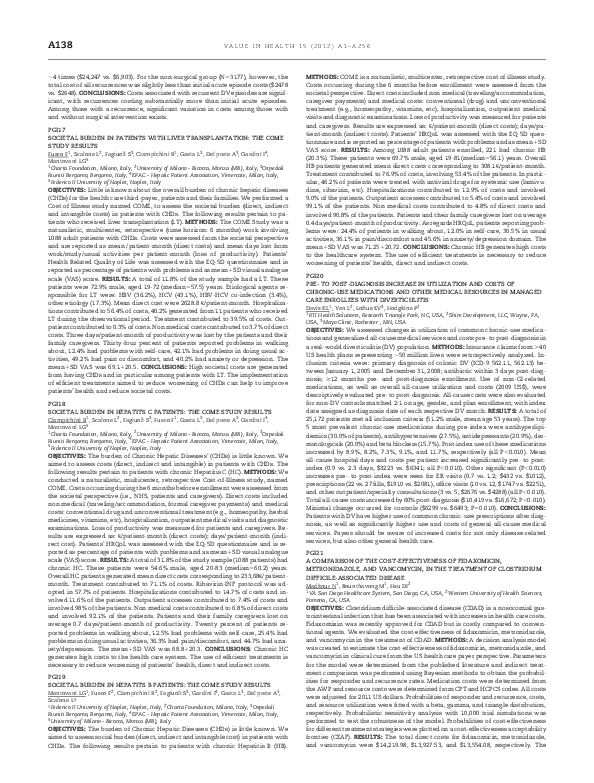 (PDF) PGI18 Societal Burden in Hepatits C Patients: The Come Study Results