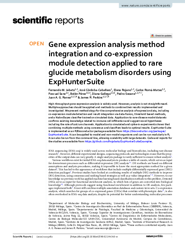 (PDF) Gene expression analysis method integration and co-expression module detection applied to ...