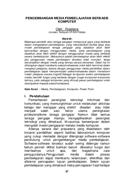 (PDF) Pengembangan Media Pembelajaran Berbasis Komputer
