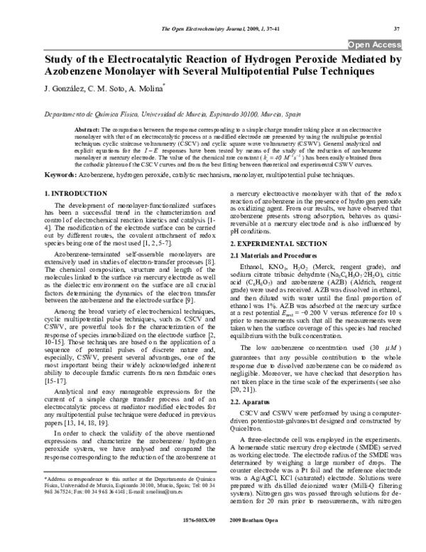(PDF) Study of the Electrocatalytic Reaction of Hydrogen Peroxide ...