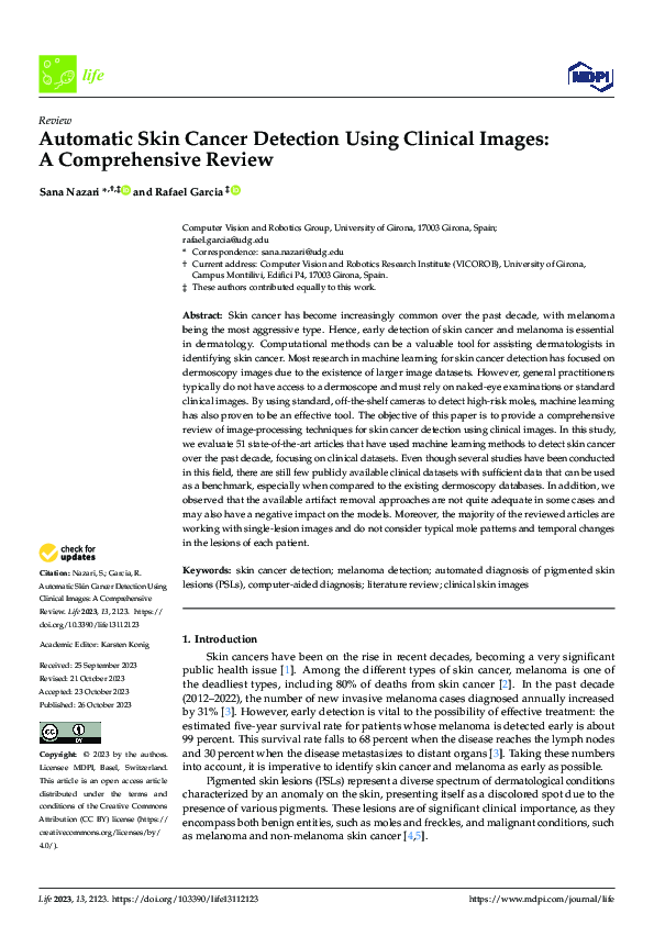 (PDF) Automatic Skin Cancer Detection Using Clinical Images: A ...