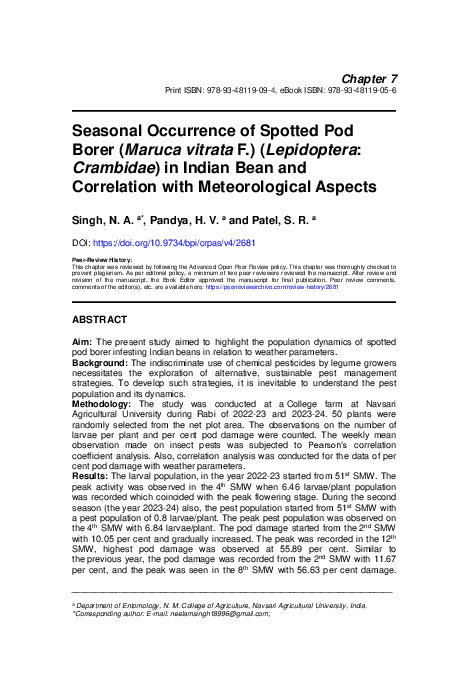 (PDF) Seasonal Occurrence of Spotted Pod Borer (Maruca vitrata F ...