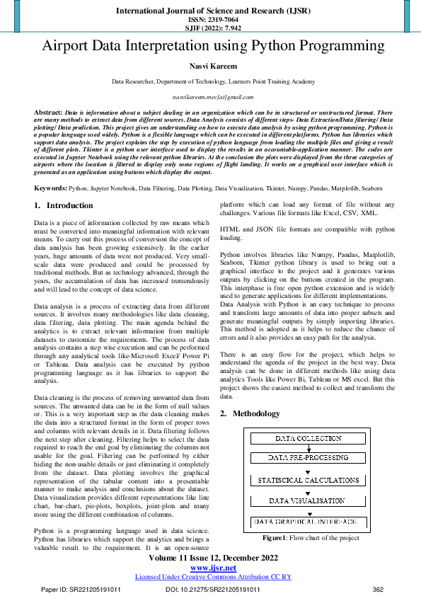 (PDF) Airport Data Interpretation using Python Programming