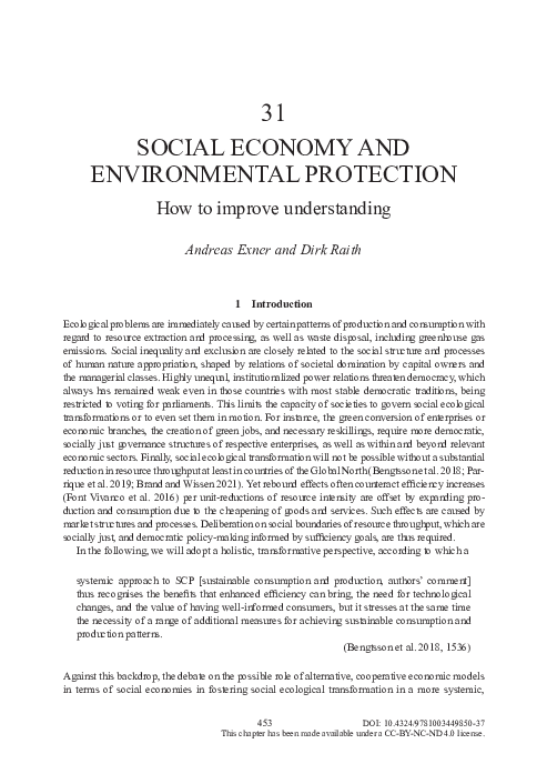 (PDF) Social economy and environmental protection. How to improve ...