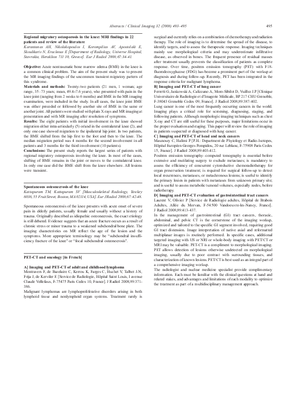 (PDF) Regional migratory osteoporosis in the knee: MRI findings in 22 ...