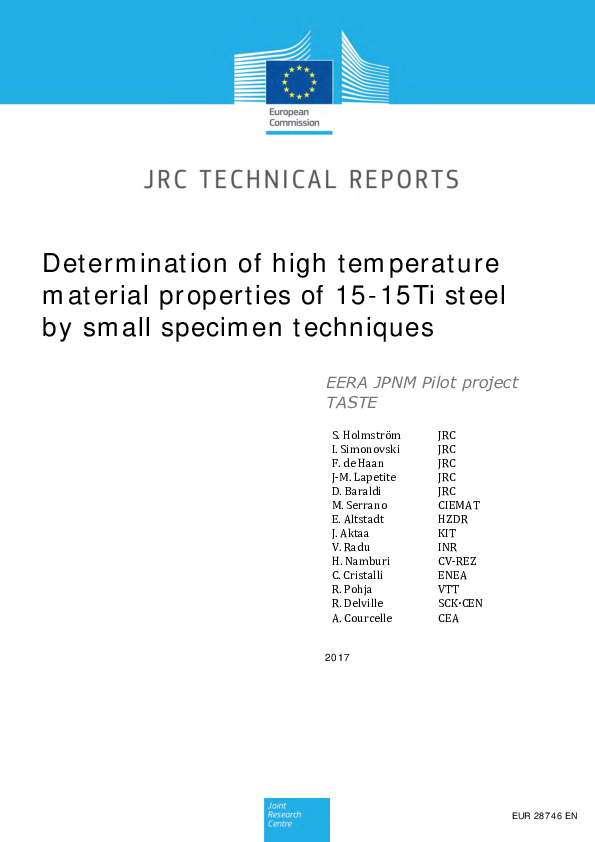 (PDF) Determination of high temperature material properties of 15-15Ti ...