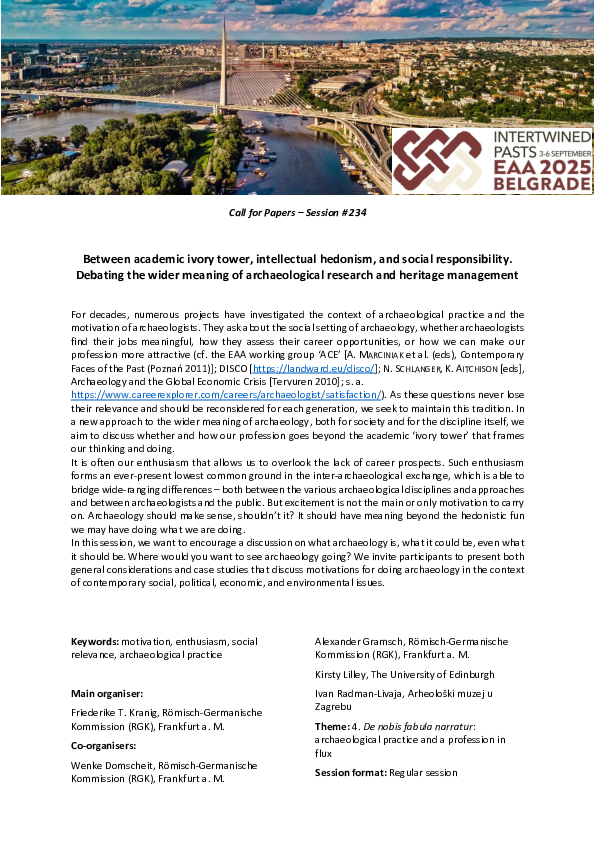 (PDF) EAA 2025 CfP Session: Between academic ivory tower, intellectual ...