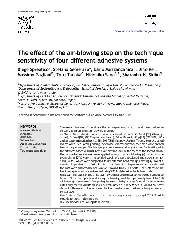 (PDF) The effect of the air-blowing step on the technique sensitivity ...