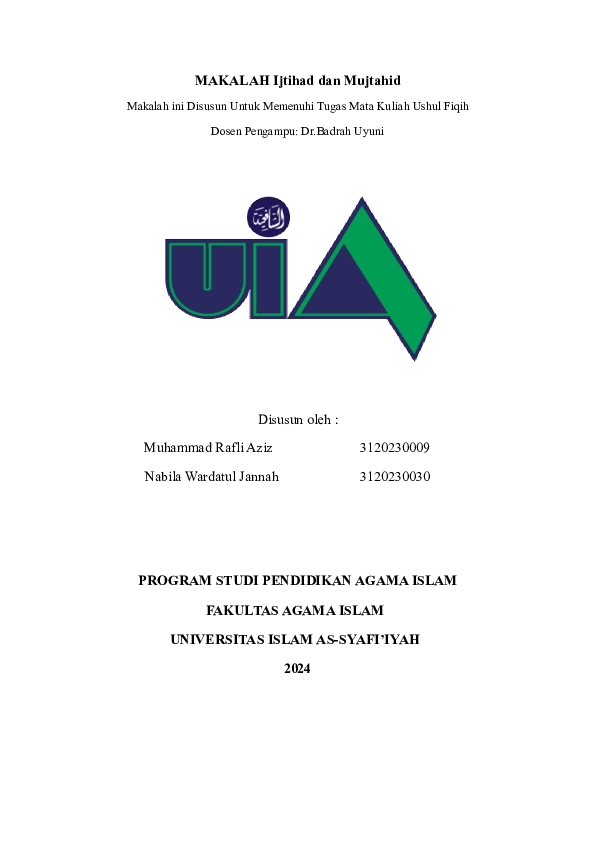 (PDF) IJTIHAD DAN MUJTAHID