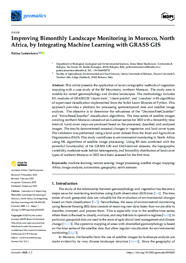 (PDF) Improving Bimonthly Landscape Monitoring in Morocco, North Africa ...
