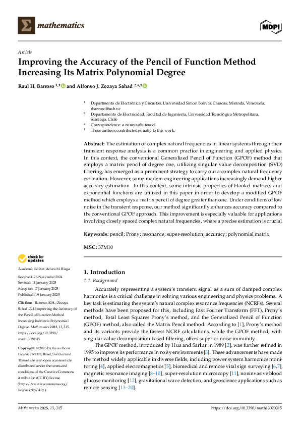 (PDF) Improving the Accuracy of the Pencil of Function Method ...