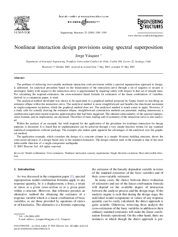 (PDF) Nonlinear interaction design provisions using spectral superposition