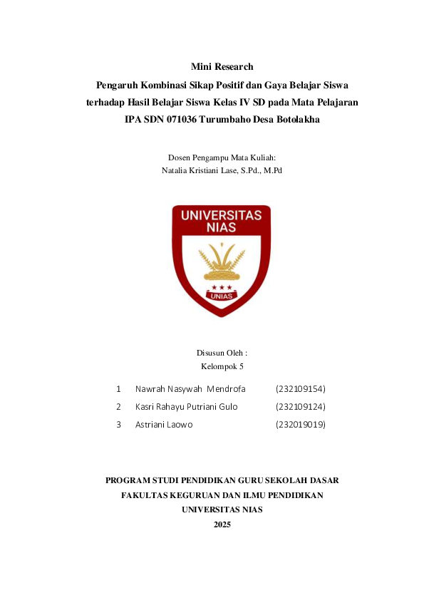 (PDF) Mini Research Kelompok 5