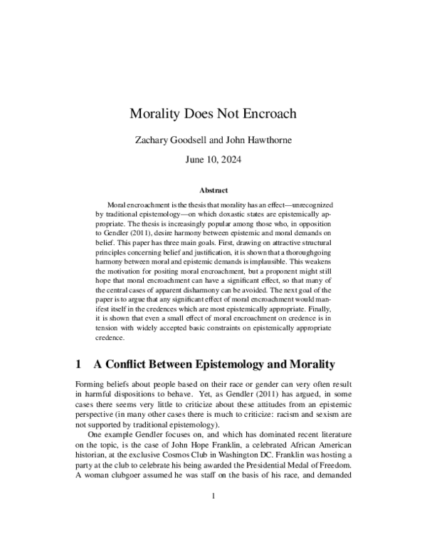 (PDF) Morality Does Not Encroach