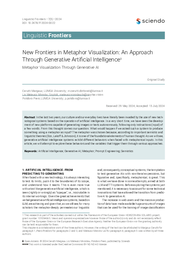 (PDF) New Frontiers in Metaphor Visualization: An Approach Through ...