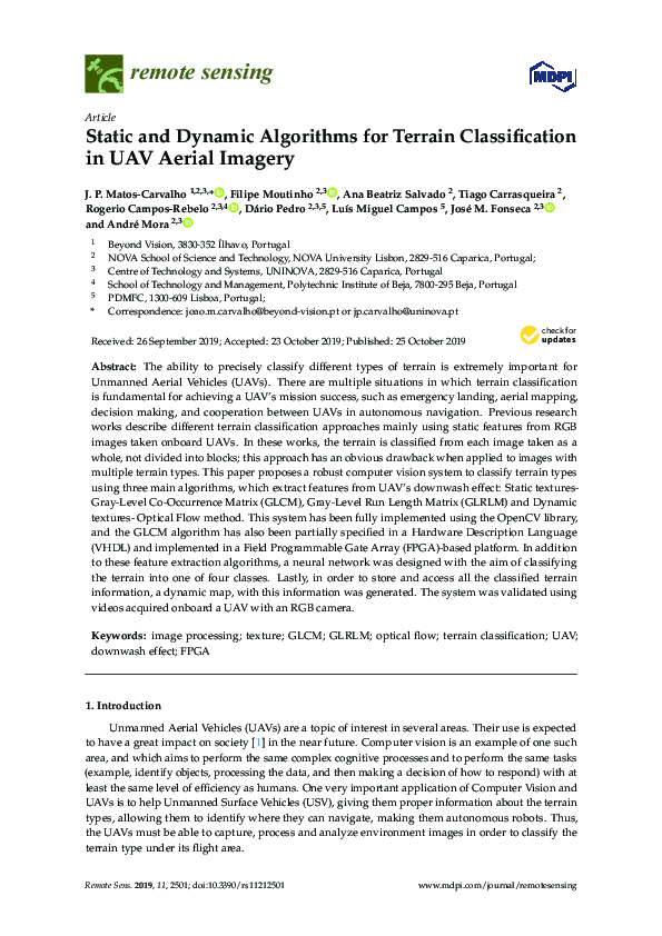 (PDF) Static and Dynamic Algorithms for Terrain Classification in UAV ...