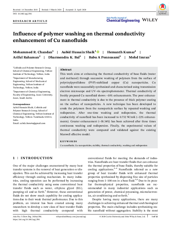 (PDF) Influence of polymer washing on thermal conductivity enhancement ...
