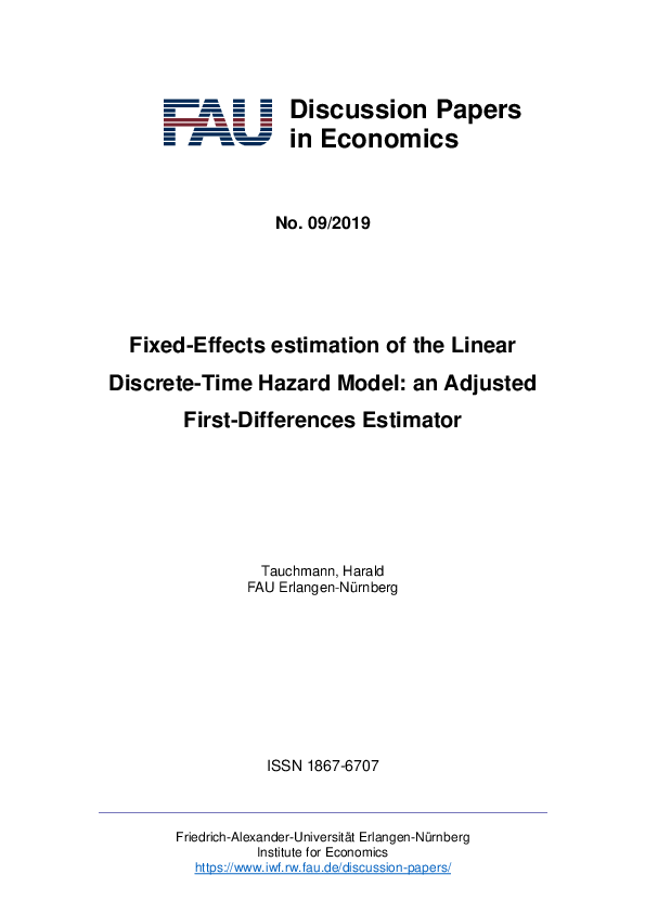 (PDF) Fixed-effects estimation of the linear discrete-time hazard model: An adjusted first ...