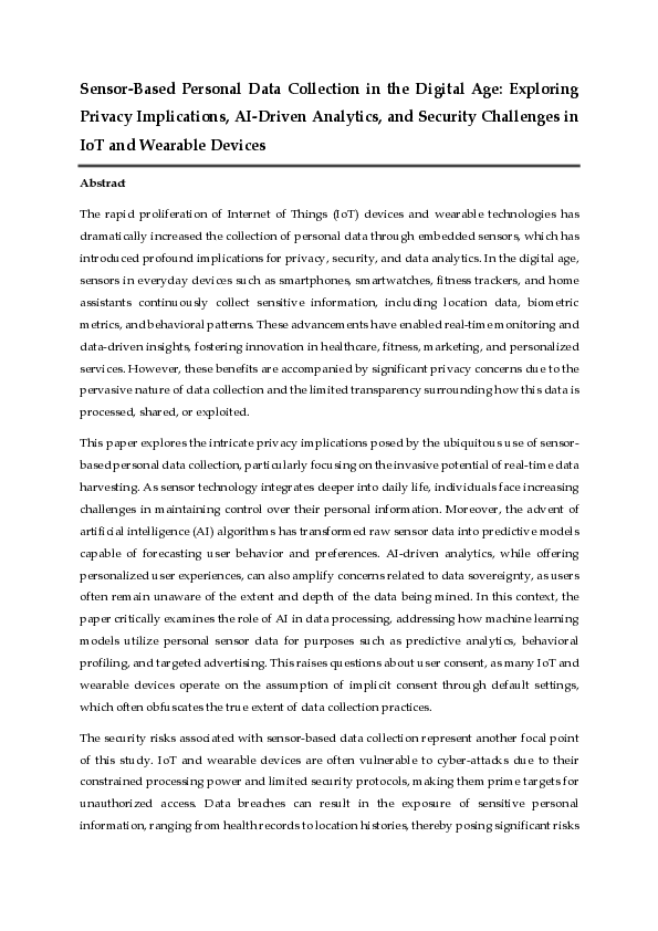(PDF) Sensor-Based Personal Data Collection in the Digital Age ...