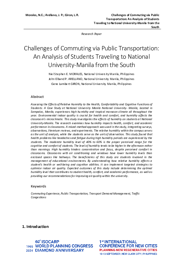 (PDF) Challenges of Commuting via Public Transportation: An Analysis of ...