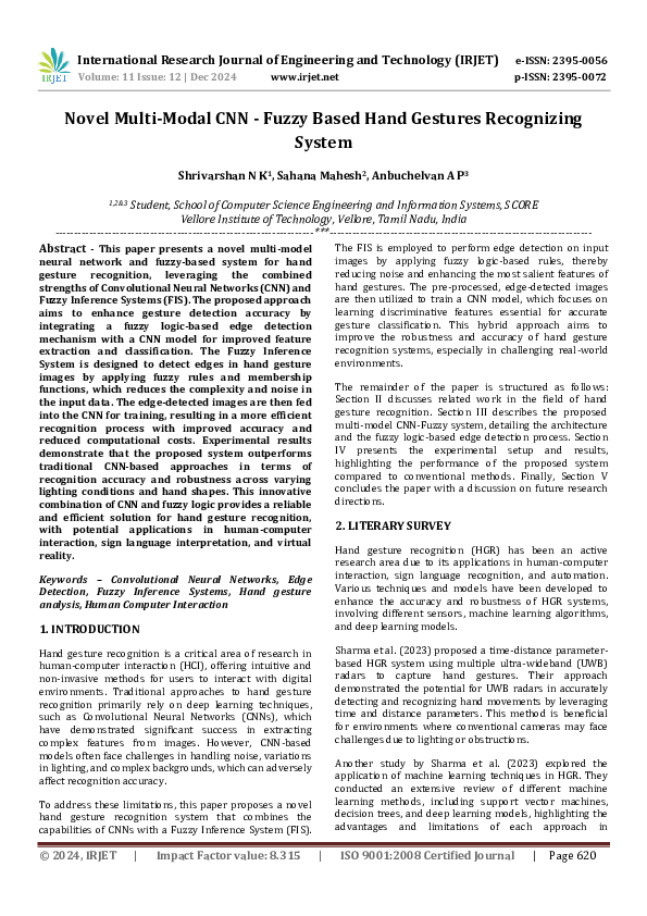 (PDF) Novel Multi-Modal CNN - Fuzzy Based Hand Gestures Recognizing System