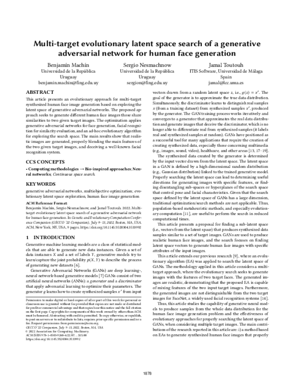 (PDF) Multi-target evolutionary latent space search of a generative ...