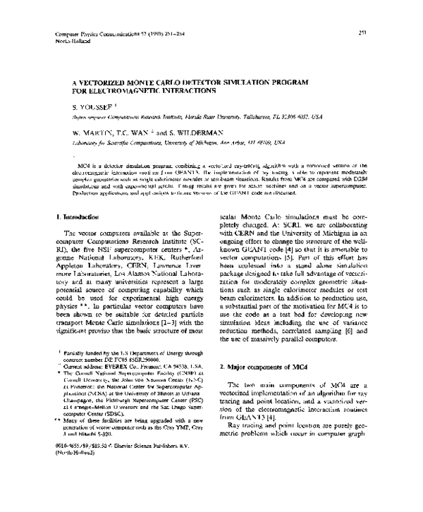 (PDF) A vectorized Monte Carlo detector simulation program for electromagnetic interactions