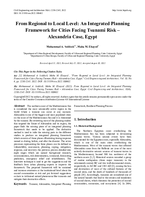 (PDF) From Regional to Local Level: An Integrated Planning Framework ...