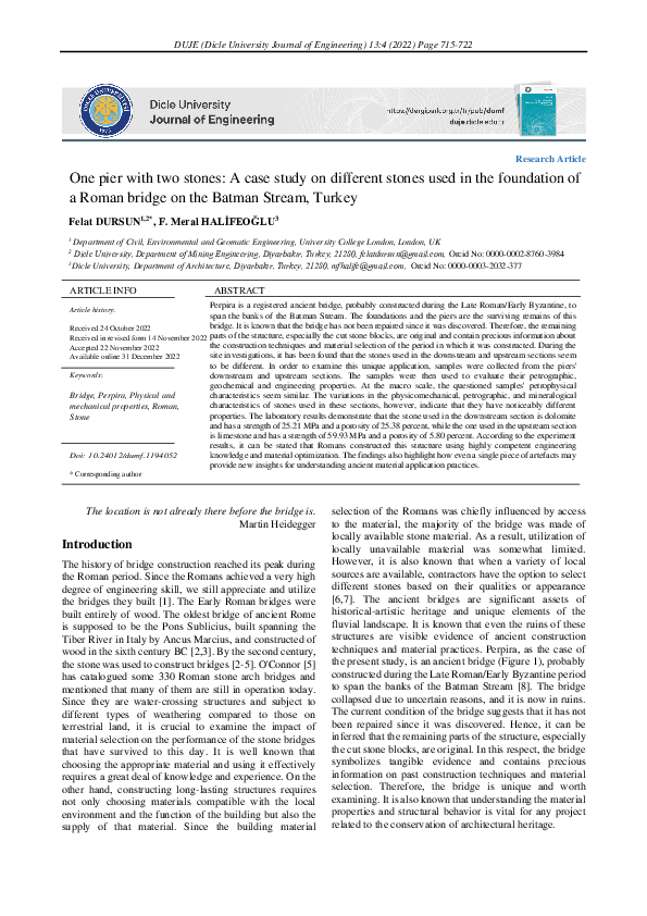 (PDF) One pier with two stones: A case study on different stones used in the foundation of a ...