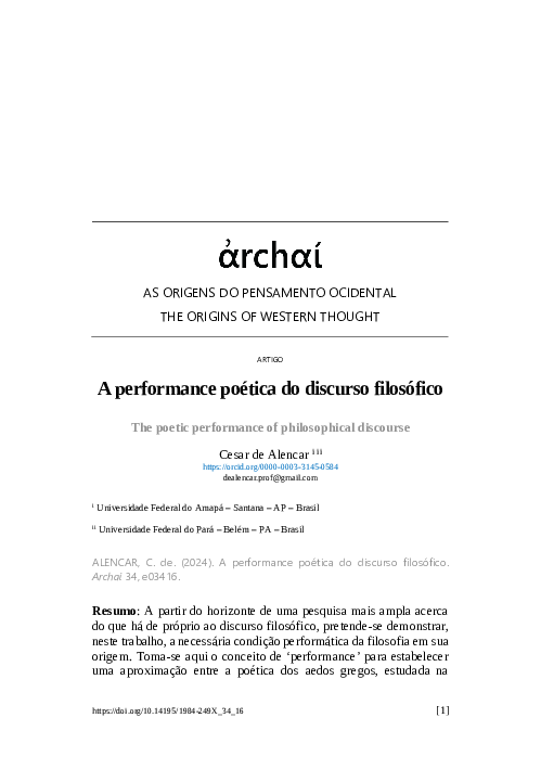 (PDF) A performance poética do discurso filosófico The poetic ...