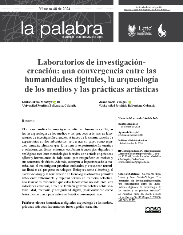 (PDF) Laboratorios de investigacióncreación: una convergencia entre las humanidades digitales ...