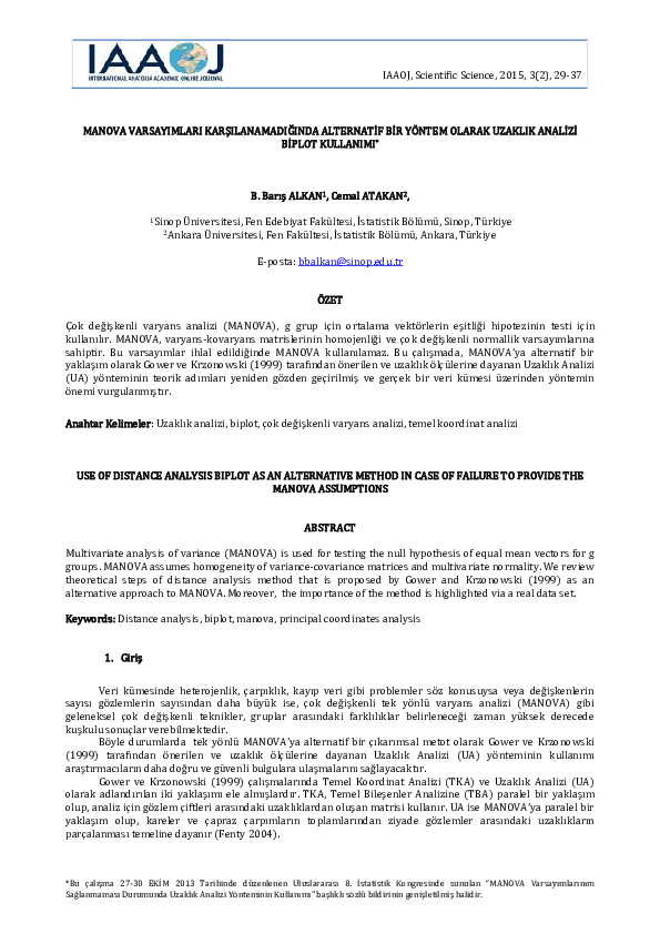 (PDF) Manova Varsayımları Karşılanamadığında Alternatif Bir Yöntem ...