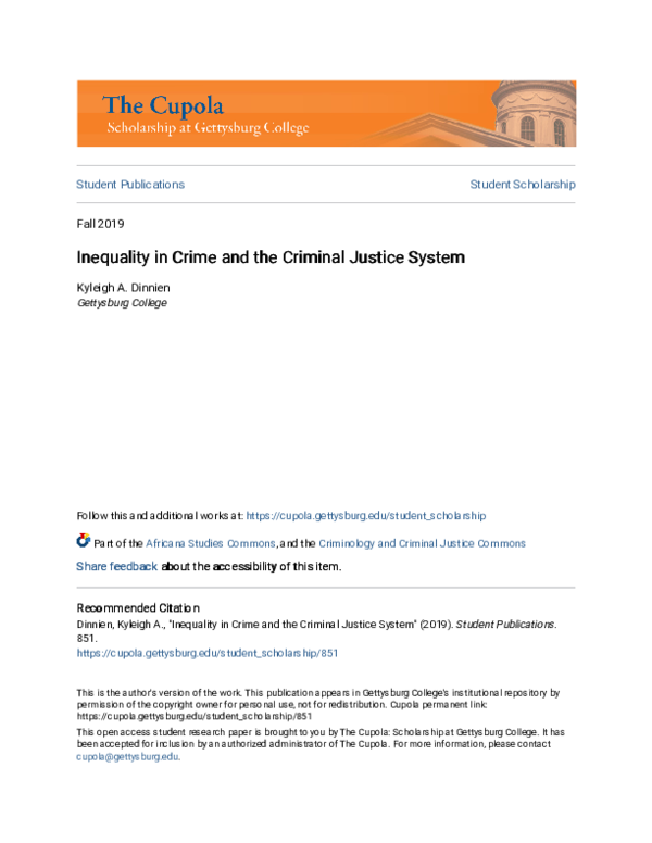 (PDF) Inequality in Crime and the Criminal Justice System