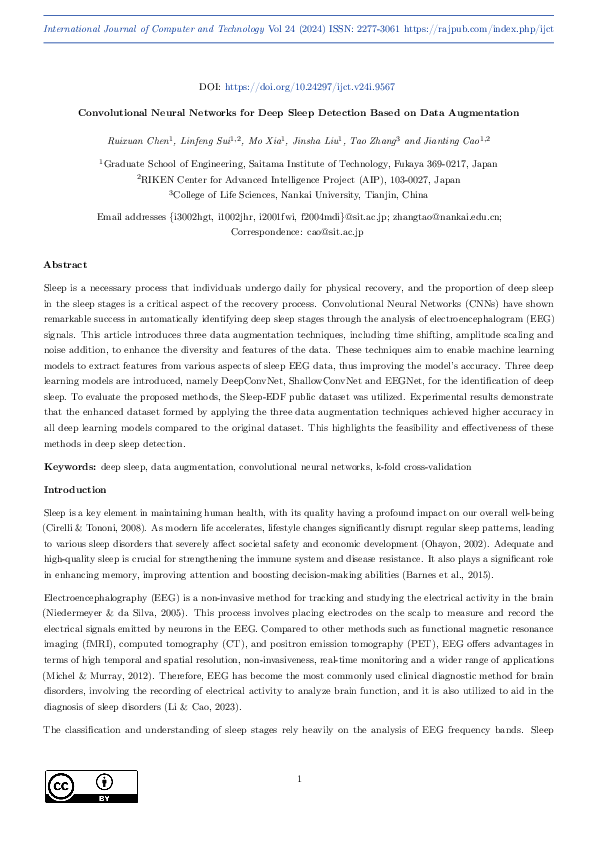 (PDF) Convolutional Neural Networks for Deep Sleep Detection Based on ...