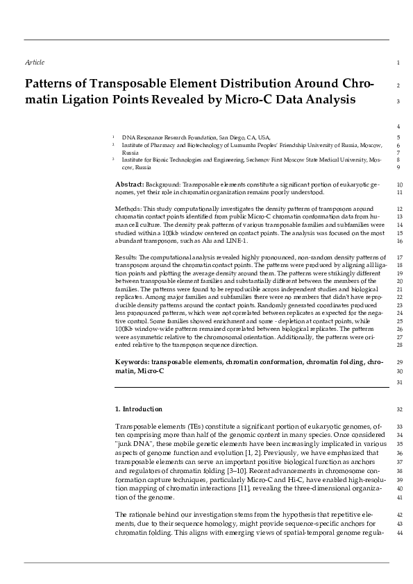 (PDF) Patterns of Transposable Element Distribution Around Chromatin Ligation Points Revealed by ...