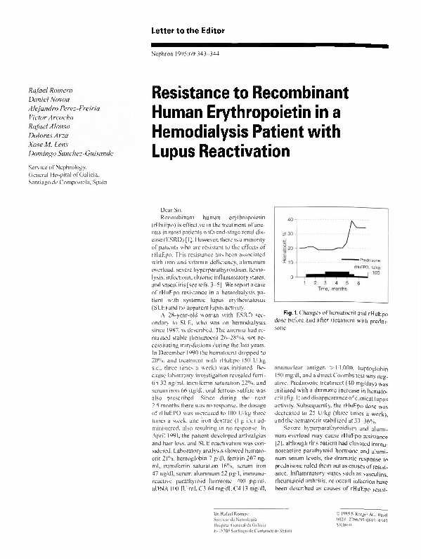 (PDF) Resistance to Recombinant Human Erythropoietin in Hemodialysis ...