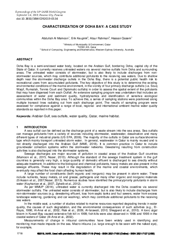 (PDF) Characterization of Doha Bay: A Case Study