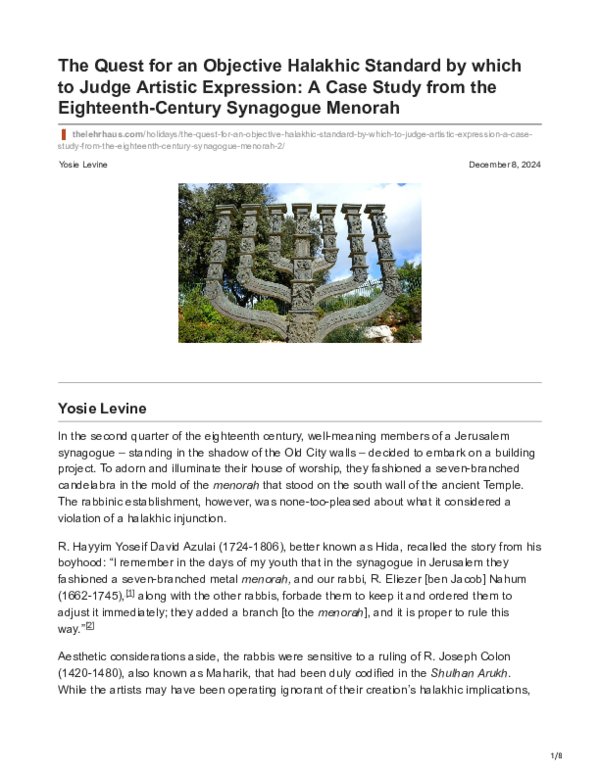 (PDF) The Quest for an Objective Halakhic Standard by which to Judge ...