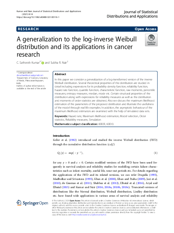 (PDF) A generalization to the log-inverse Weibull distribution and its ...